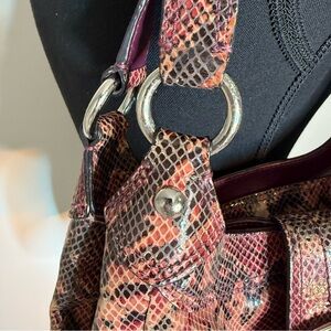 Coach | Bags | Coach Soho Lynn Leather Python Snake Skin Bag Burgandy ...